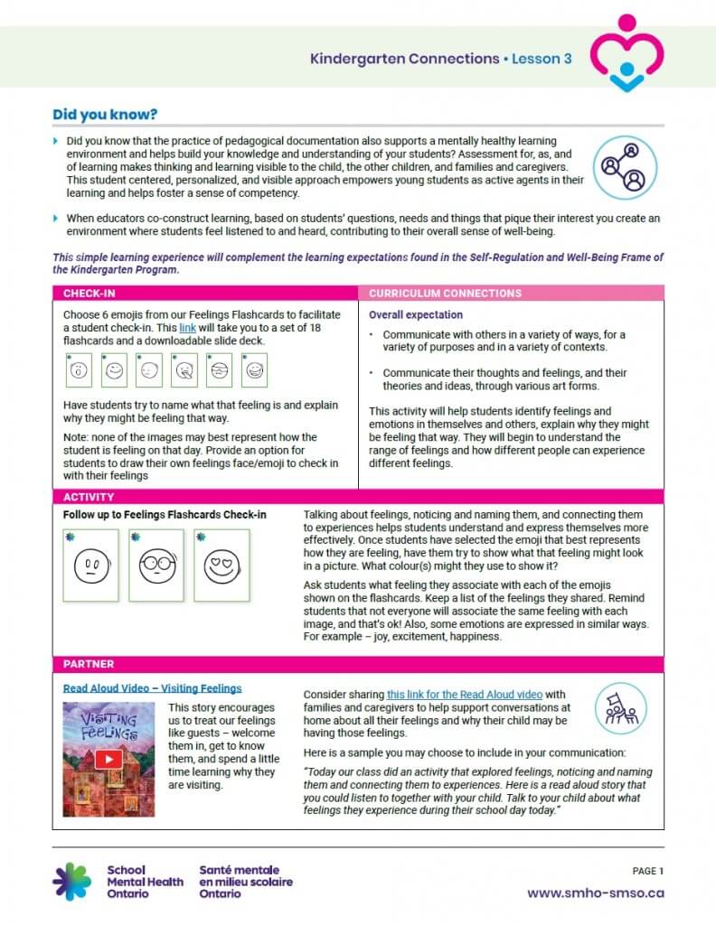 Kindergarten Connections - School Mental Health Ontario